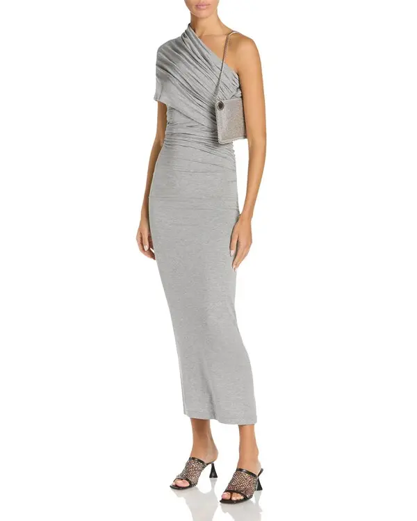 Stella McCartney One Shoulder Draped Maxi Dress