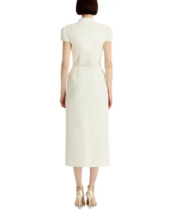 Oscar De La Renta Textured Wool Dress - Ivory