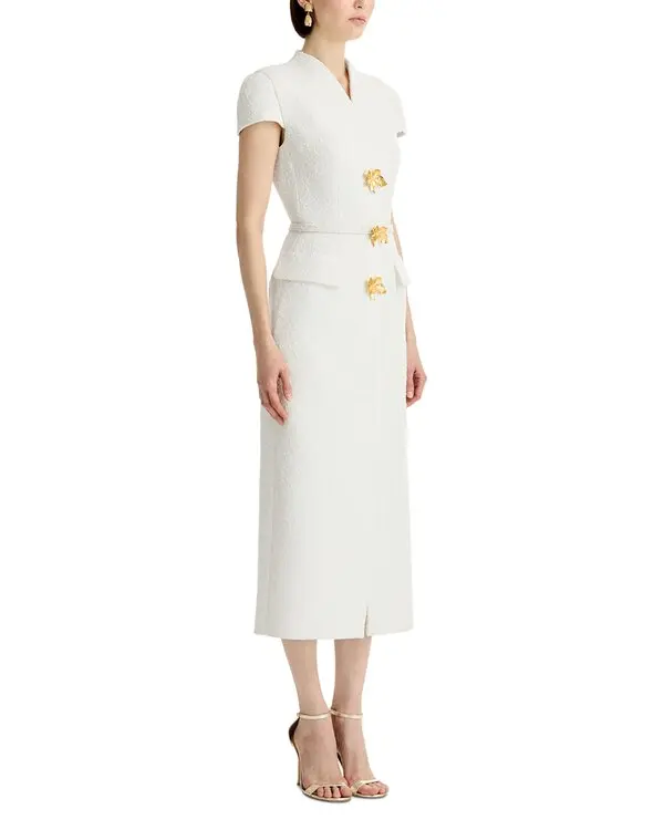 Oscar De La Renta Textured Wool Dress - Ivory