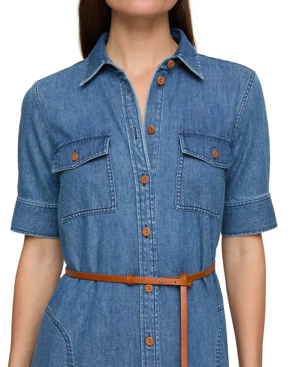 Lafayette 148 New York Short Sleeve Maxi Shirt Dress