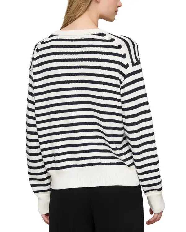 Lafayette 148 New York Striped Crewneck Sweater - Cloud/ink