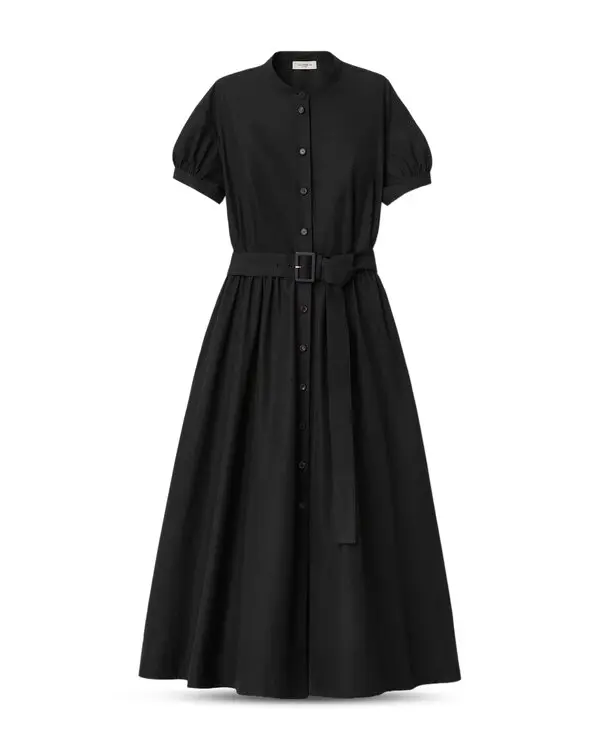 lafayette 148 shirt dress Lafayette 148 NY Organic Silk Ruffle Tuxedo Shirt Dress with Belt