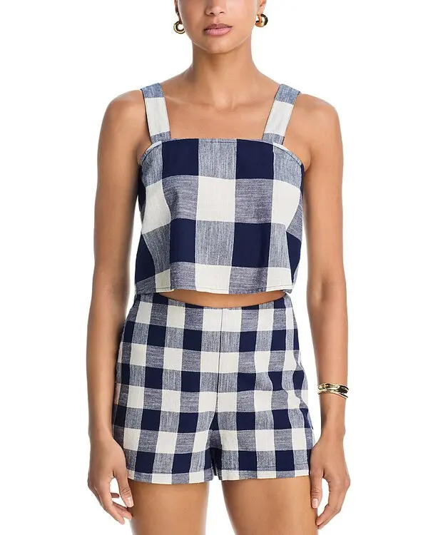 NOBODY'S CHILD Pippa Top Gingham Print - Blue