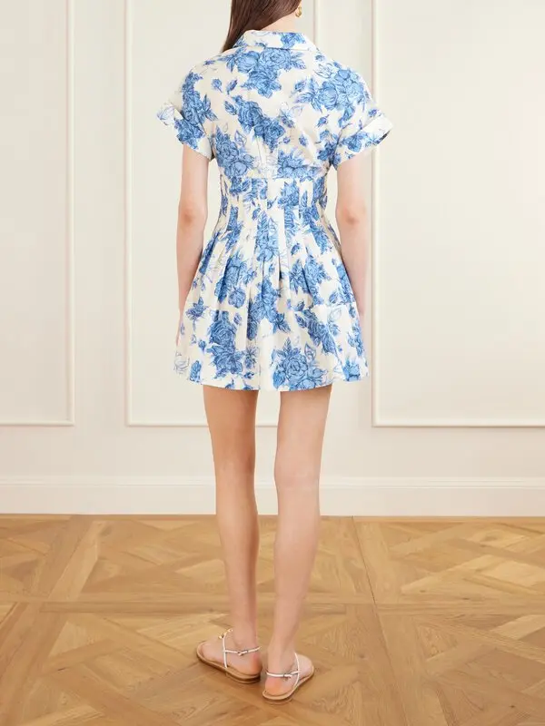 Cara Cara Nash Floral-print Shirt Dress - Blue