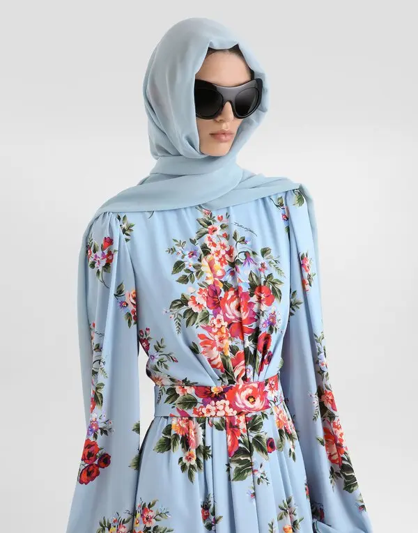 Dolce & Gabbana Flower Bouquet-print Charmeuse Dress - Multicolor