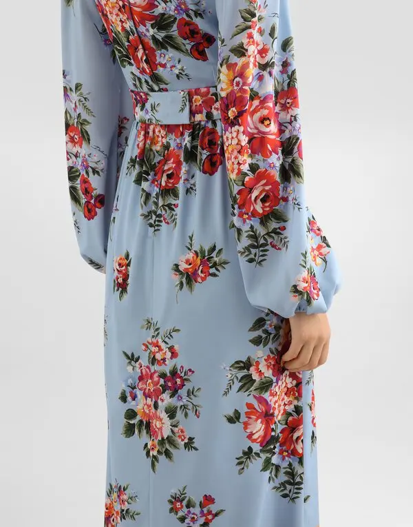 Dolce & Gabbana Flower Bouquet-print Charmeuse Dress - Multicolor