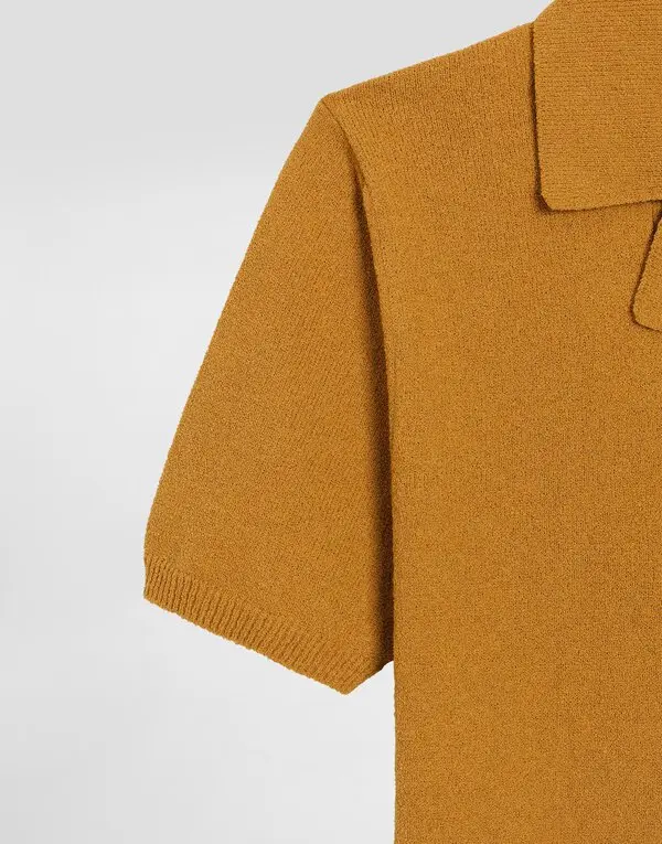 Dolce & Gabbana Linen-cotton Knit Polo Shirt - Yellow