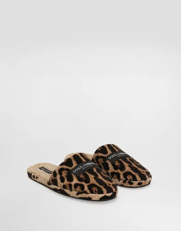 Dolce & Gabbana Leopard-print Terry Slippers