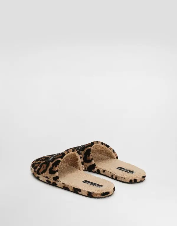 Dolce & Gabbana Leopard-print Terry Slippers