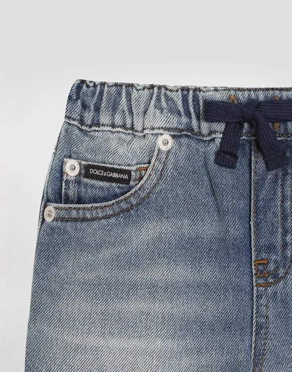 Dolce & Gabbana Denim Bermuda Shorts With Salt & Pepper Wash