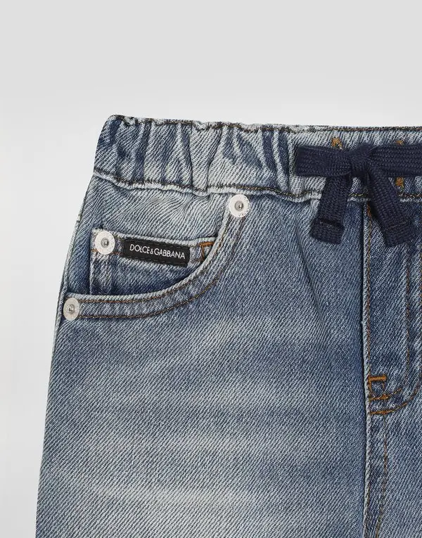 Dolce & Gabbana Denim Bermuda Shorts With Salt & Pepper Wash