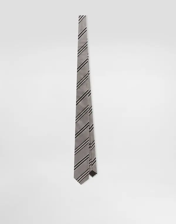 Dolce & Gabbana Jacquard Martini Tie - Grey