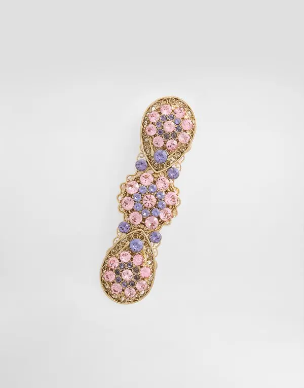 Dolce & Gabbana Rhinestone Embellished Brooch - Gold