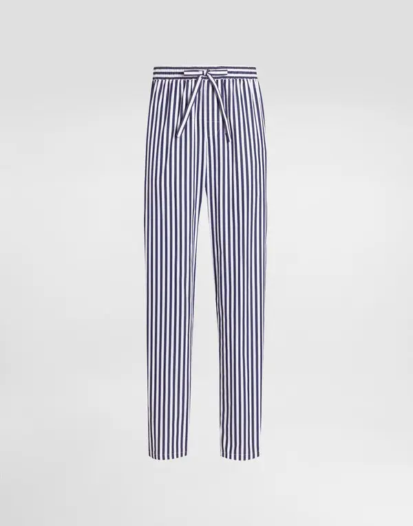 Dolce & Gabbana Striped Poplin Vanity Trousers With Piping - Multicolor