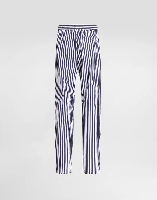Dolce & Gabbana Striped Poplin Vanity Trousers With Piping - Multicolor
