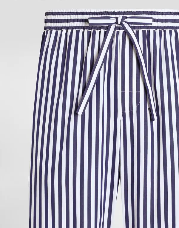 Dolce & Gabbana Striped Poplin Vanity Trousers With Piping - Multicolor