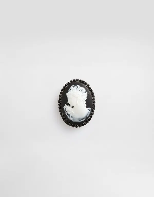 Dolce & Gabbana Oval Cameo Pin - Silver