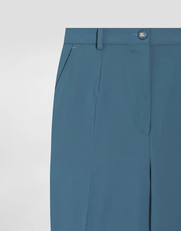 Dolce & Gabbana Wool Cigarette Trousers - Blue