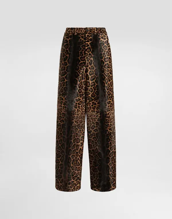 Dolce & Gabbana Leopard-print Calfskin Trousers - Multicolor