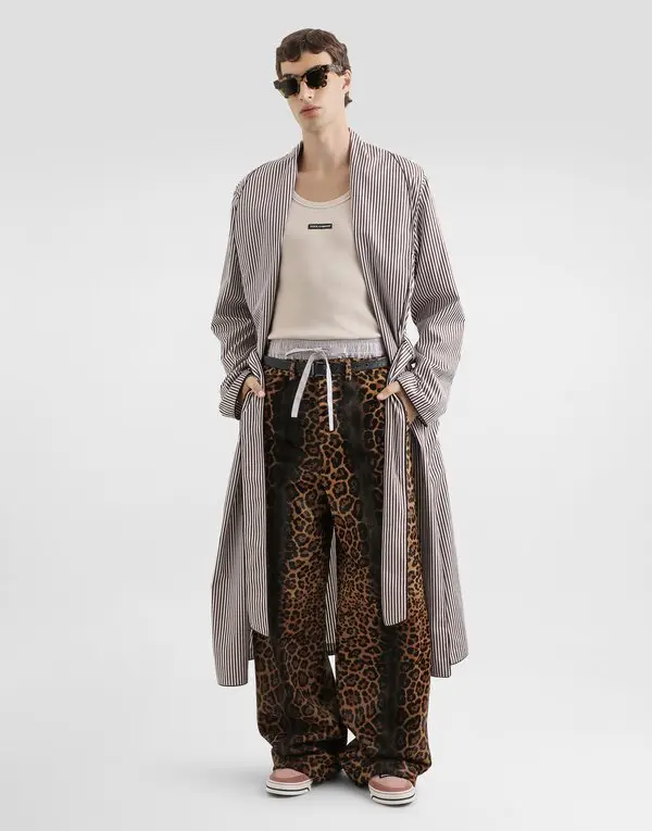 Dolce & Gabbana Leopard-print Calfskin Trousers - Multicolor
