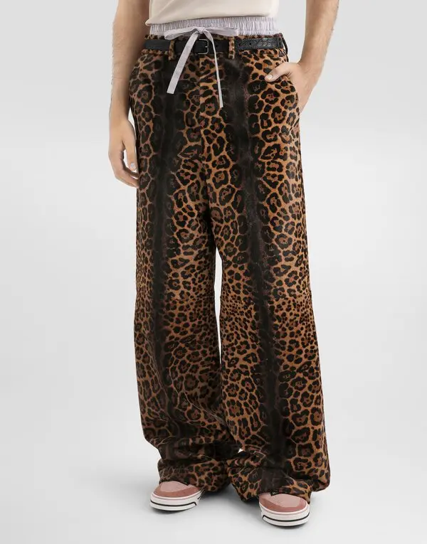 Dolce & Gabbana Leopard-print Calfskin Trousers - Multicolor