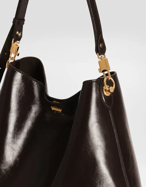 Dolce & Gabbana Large Vittoria Calfskin Shoulder Bag - Brown