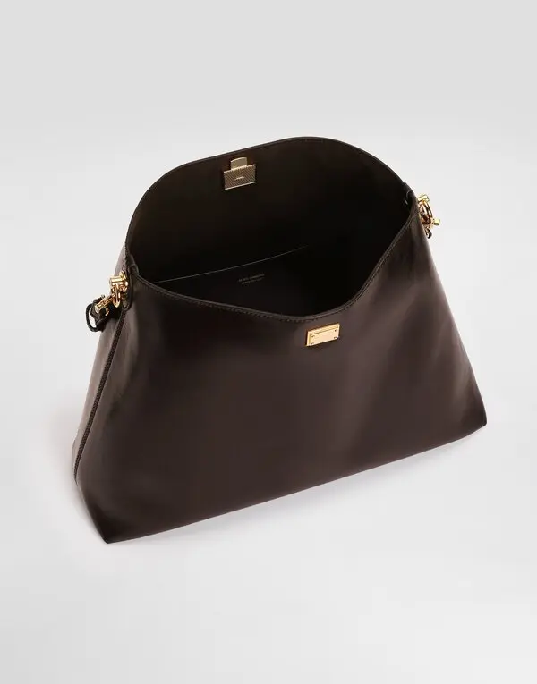Dolce & Gabbana Large Vittoria Calfskin Shoulder Bag - Brown