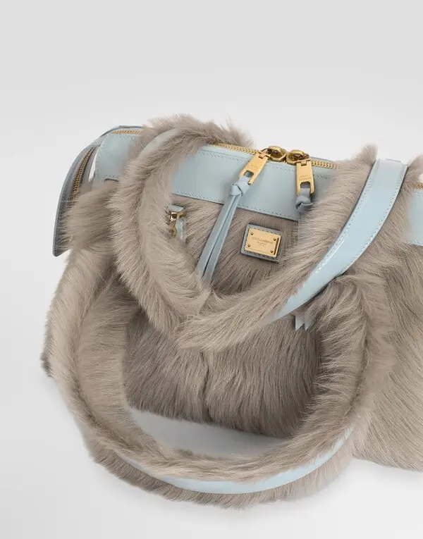 Dolce & Gabbana Vittoria Shoulder Bag In Shearling And Calfskin - Multicolor