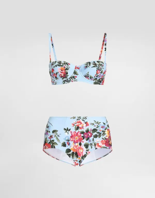 Dolce & Gabbana Flower Bouquet-print Balconette Bikini - Multicolor