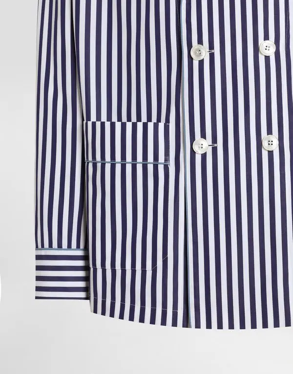 Dolce & Gabbana Striped Poplin Vanity Robe