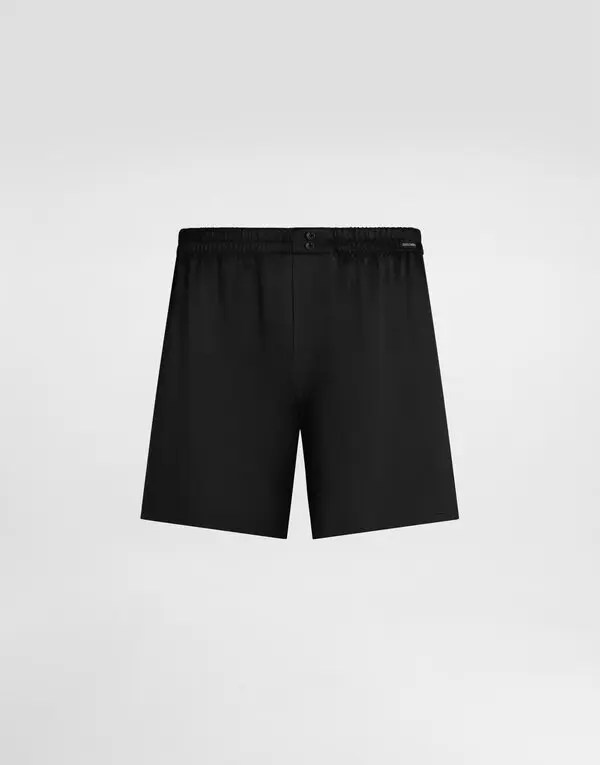 Dolce & Gabbana Silk Satin Boxer Shorts - Black