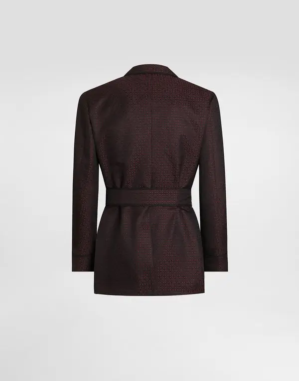 Dolce & Gabbana Double-breasted Micro-pattern Jacquard Jacket - Multicolor