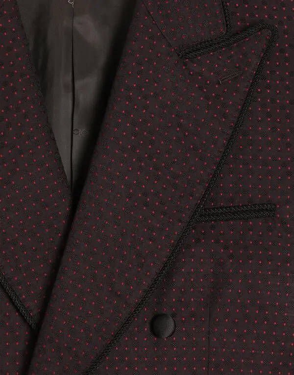 Dolce & Gabbana Double-breasted Micro-pattern Jacquard Jacket - Multicolor