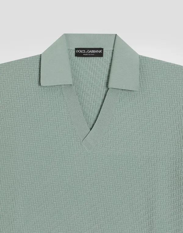Dolce & Gabbana Micro-dot Stitch Polo Shirt - Multicolor