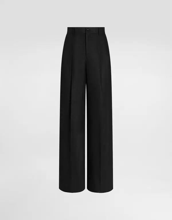 Dolce & Gabbana Single-breasted Suit In Linen Canvas - Black
