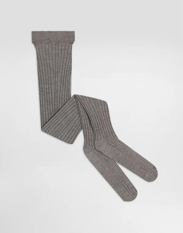 Dolce & Gabbana Ribbed Hold-up Socks - Grey