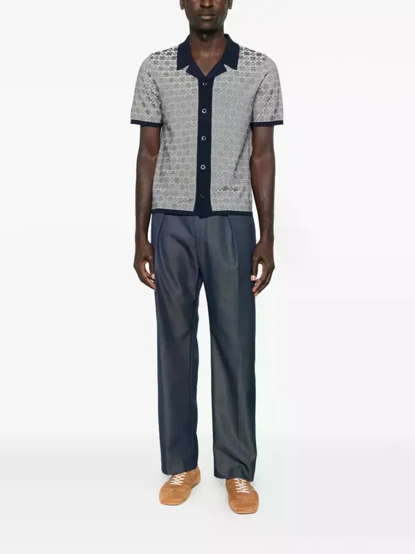 Sandro Square Cross Jacquard Shirt - Grey