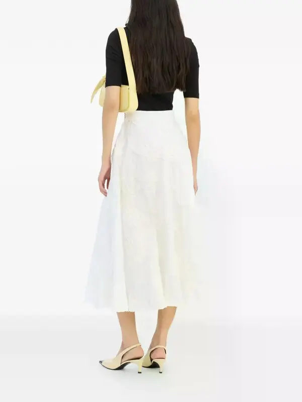 ROTATE BY BIRGER CHRISTENSEN Embroidered Floral Maxi Skirt - White