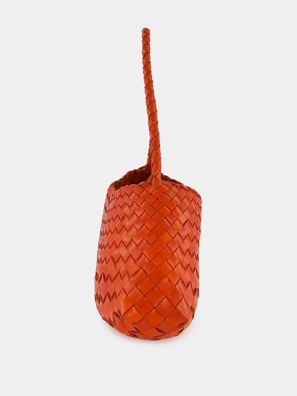 Dragon Diffusion Rosanna Naranja Woven Leather Baguette - Orange