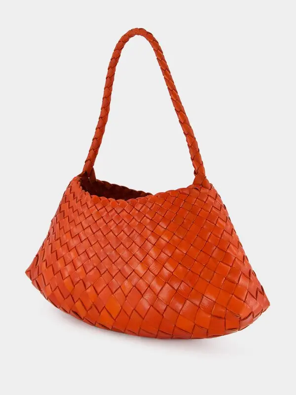 Dragon Diffusion Rosanna Naranja Woven Leather Baguette - Orange
