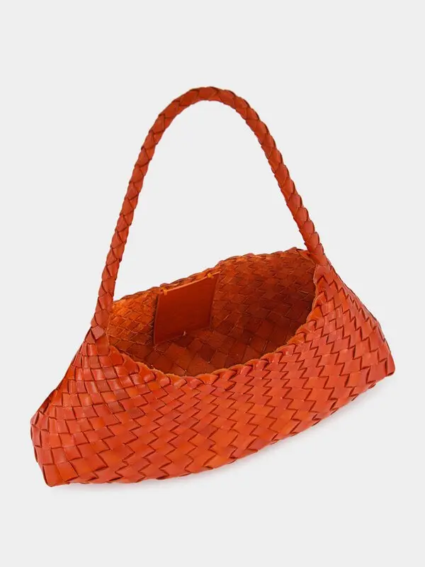Dragon Diffusion Rosanna Naranja Woven Leather Baguette - Orange