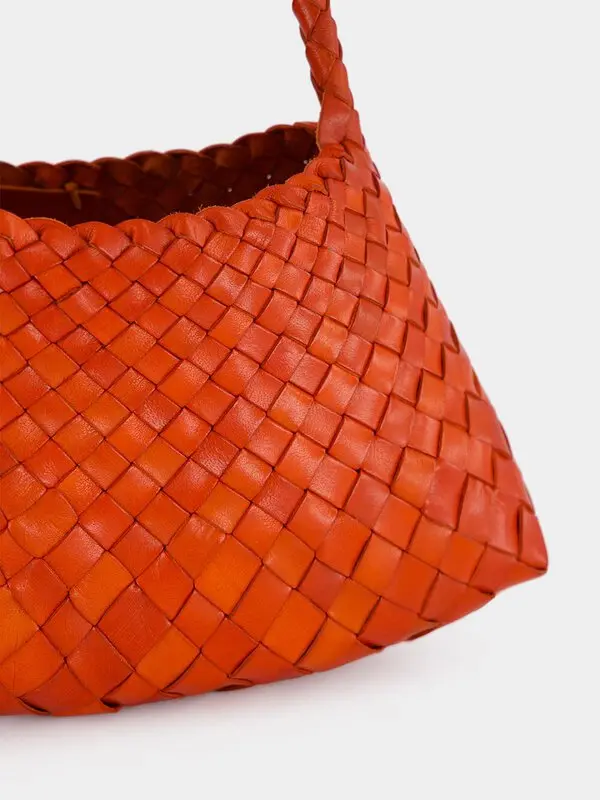 Dragon Diffusion Rosanna Naranja Woven Leather Baguette - Orange