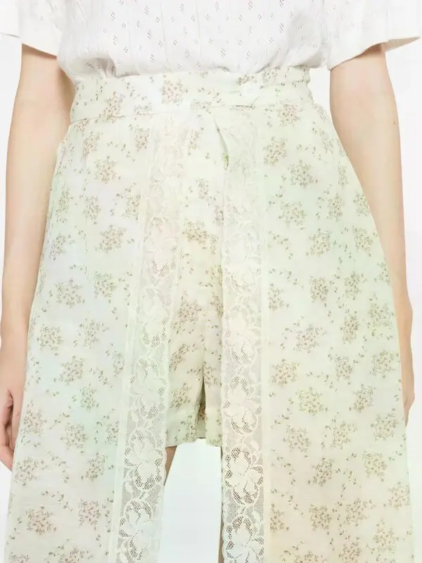 Sandro Floral Lace Shorts - Green