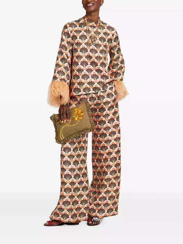 La DoubleJ Printed Palazzo Pants - Brown