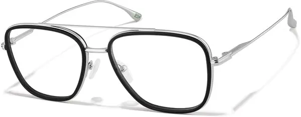 Zenni Vintage Aviator Full Rim Frame - Black And Silver