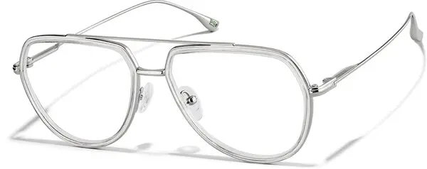 Zenni Vintage Aviator Full Rim Frame - Clear And Silver