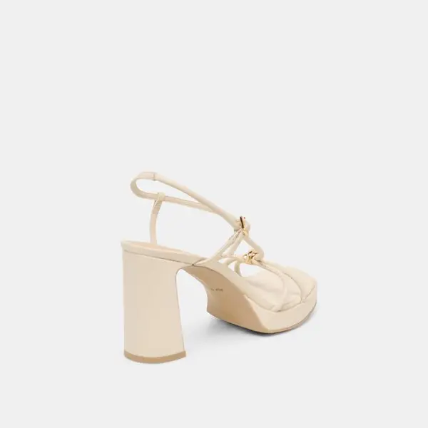 DOLCEVITA Odete Platform Block Heel Sandal - Creme Leather