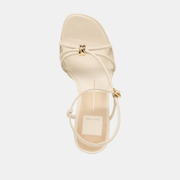 DOLCEVITA Odete Platform Block Heel Sandal - Creme Leather