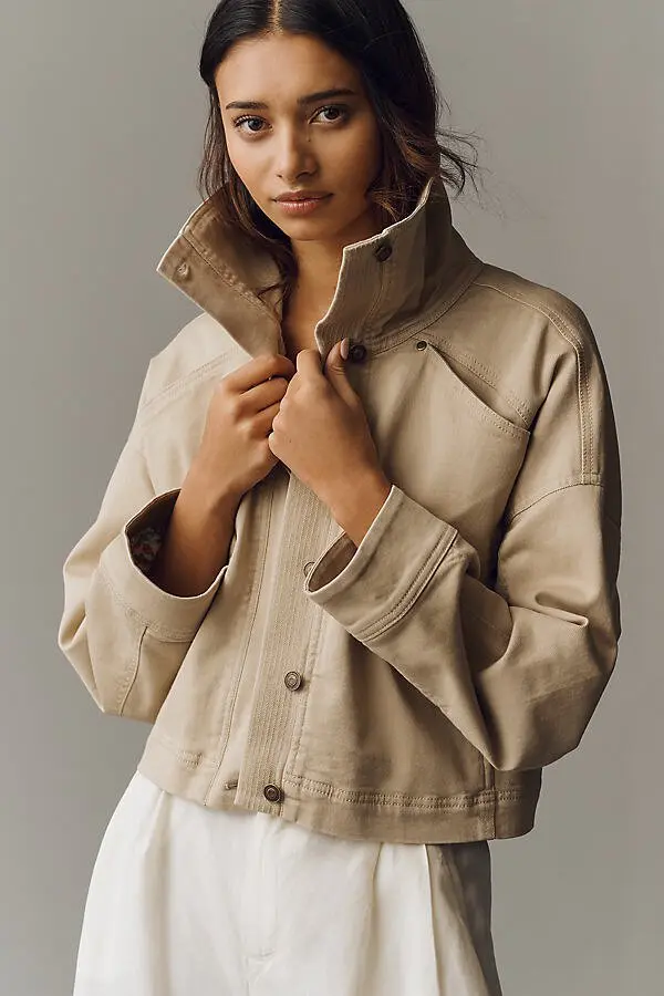 Anthropologie Funnel-neck Utility Jacket - Safari