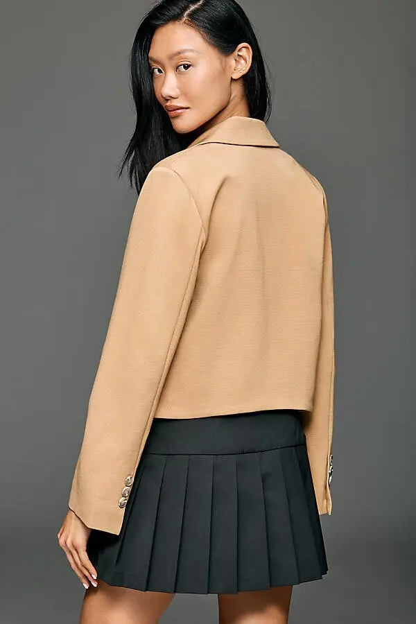 Maeve Crop Knit Blazer Jacket